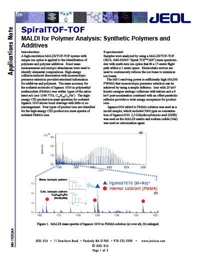 MALDI for Polymer Analysis: Synthetic Polymers and Additives | JEOL ...